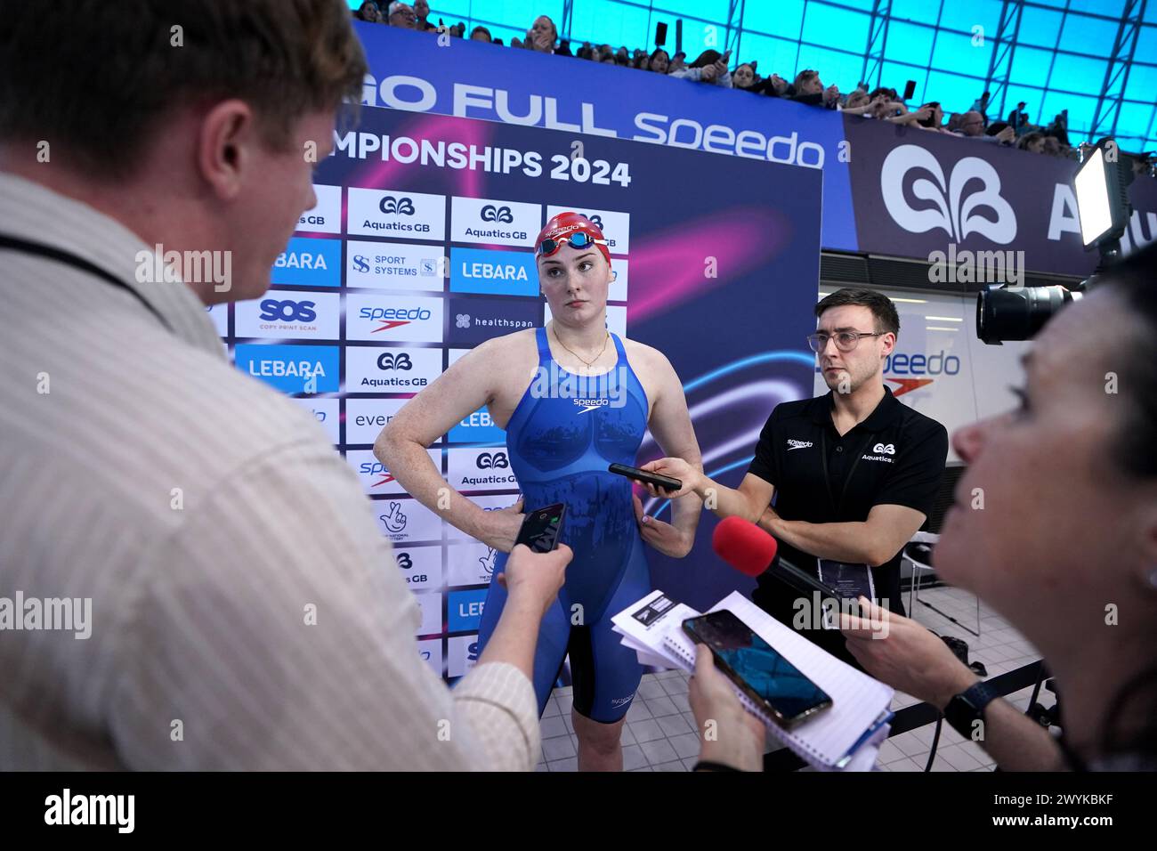 Freya Anderson after swimming in the Women's 100m Freestyle heats on ...