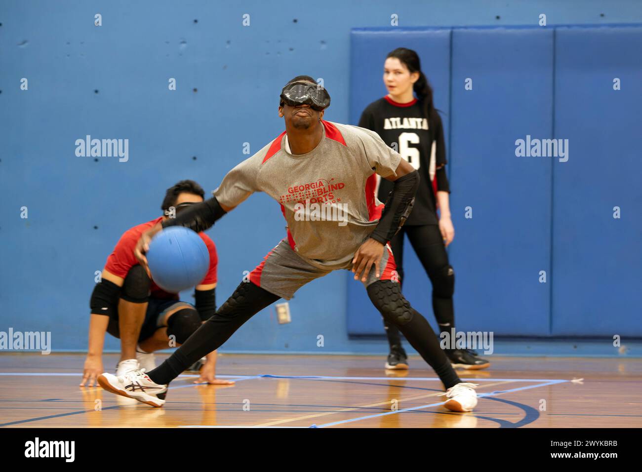 Atlanta, Georgia, USA. 6th Apr, 2024. Members of Georgia's Goalball ...