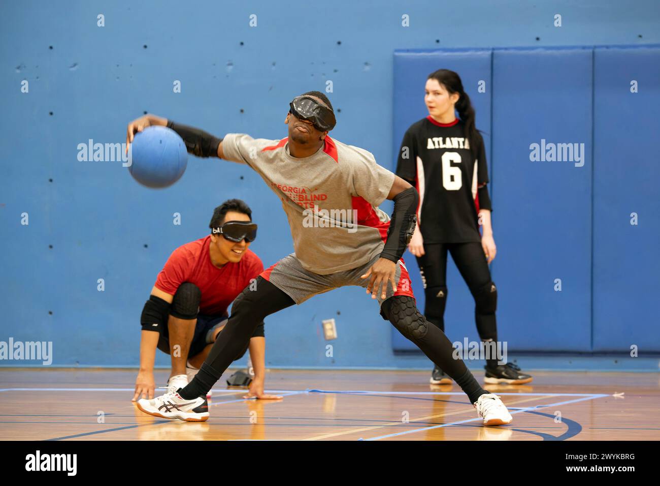 Atlanta, Georgia, USA. 6th Apr, 2024. Members of Georgia's Goalball ...