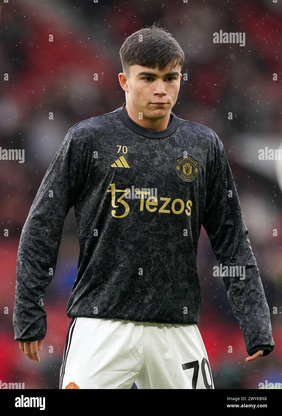 Manchester United's Harry Amass warming up before the Premier League ...