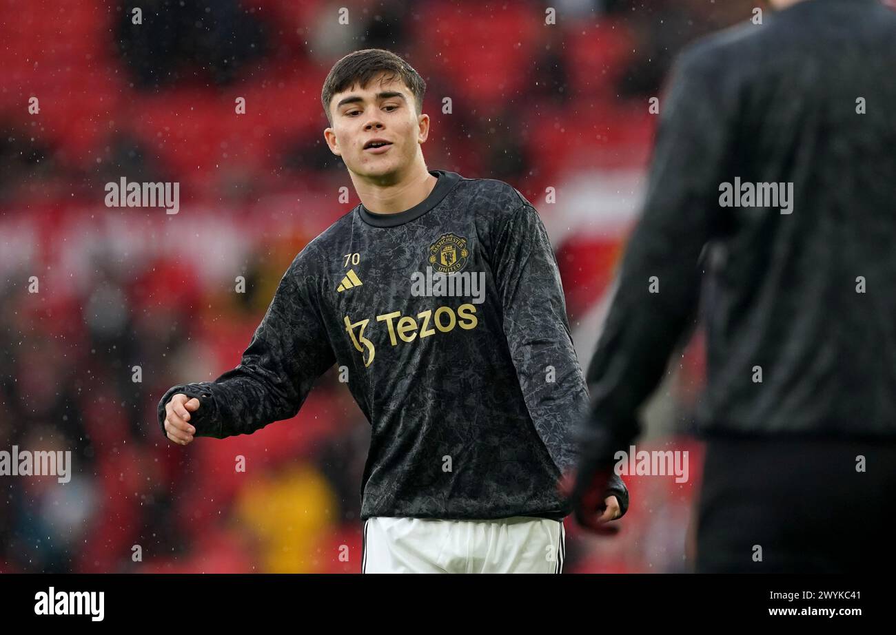 Manchester United's Harry Amass warming up before the Premier League ...
