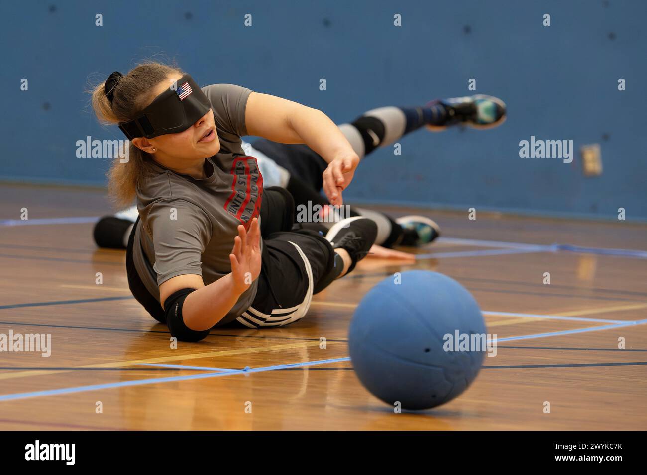 Atlanta, Georgia, USA. 6th Apr, 2024. Members of Georgia's Goalball ...