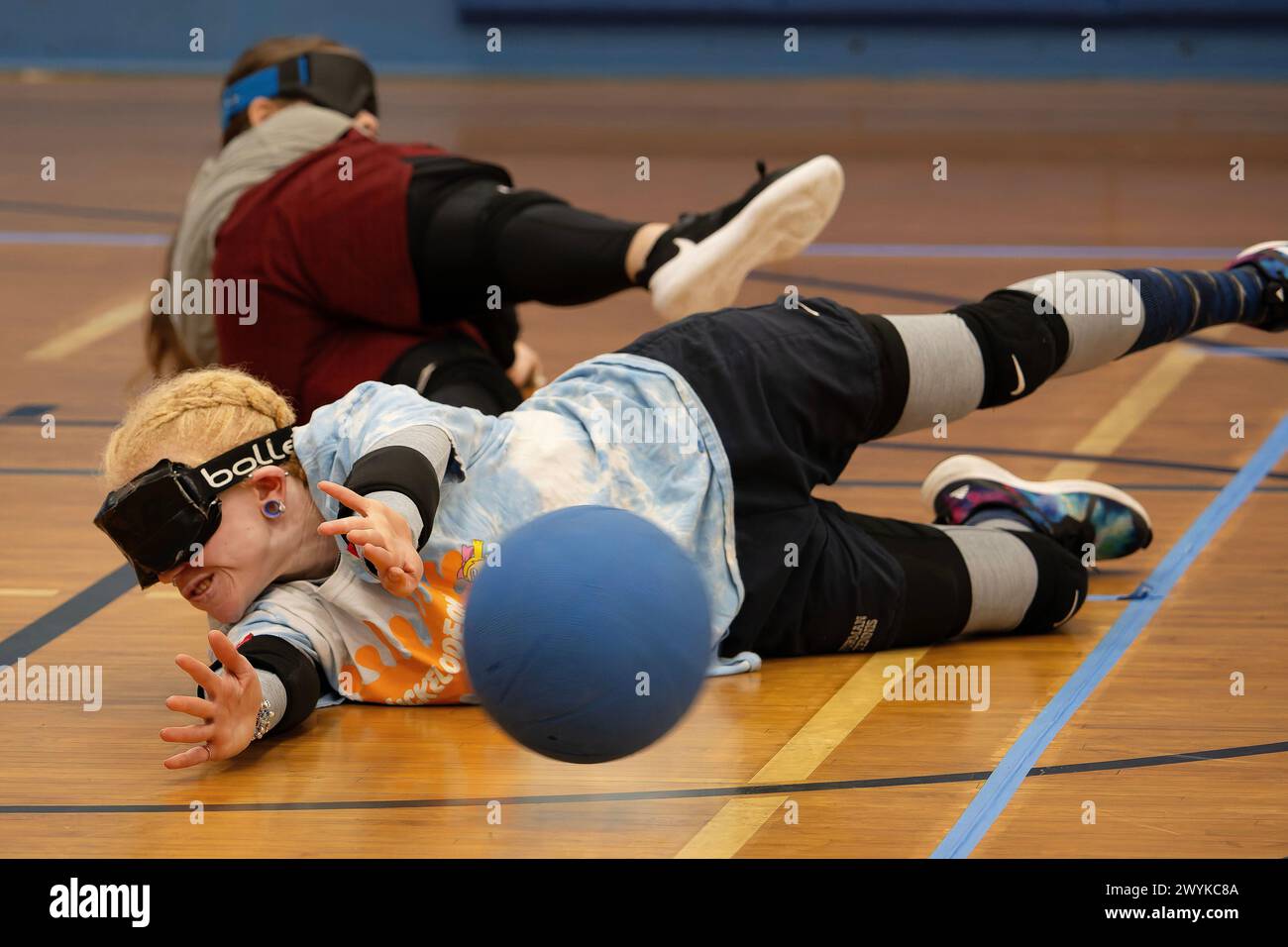 Atlanta, Georgia, USA. 6th Apr, 2024. Members of Georgia's Goalball ...
