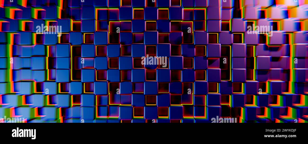 Backdrop Colorful Array Of Shifting Squares Engaging Visual Display