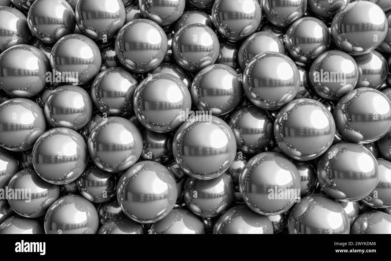 metallic balls forms a sleek and modern backdrop. Their polished ...