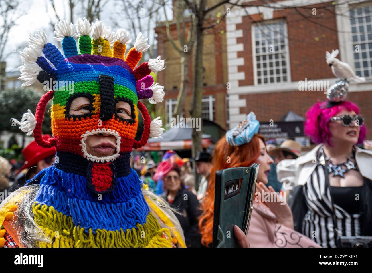 London, UK. 7 April 2024. Hat wearing enthusiasts take part in London ...