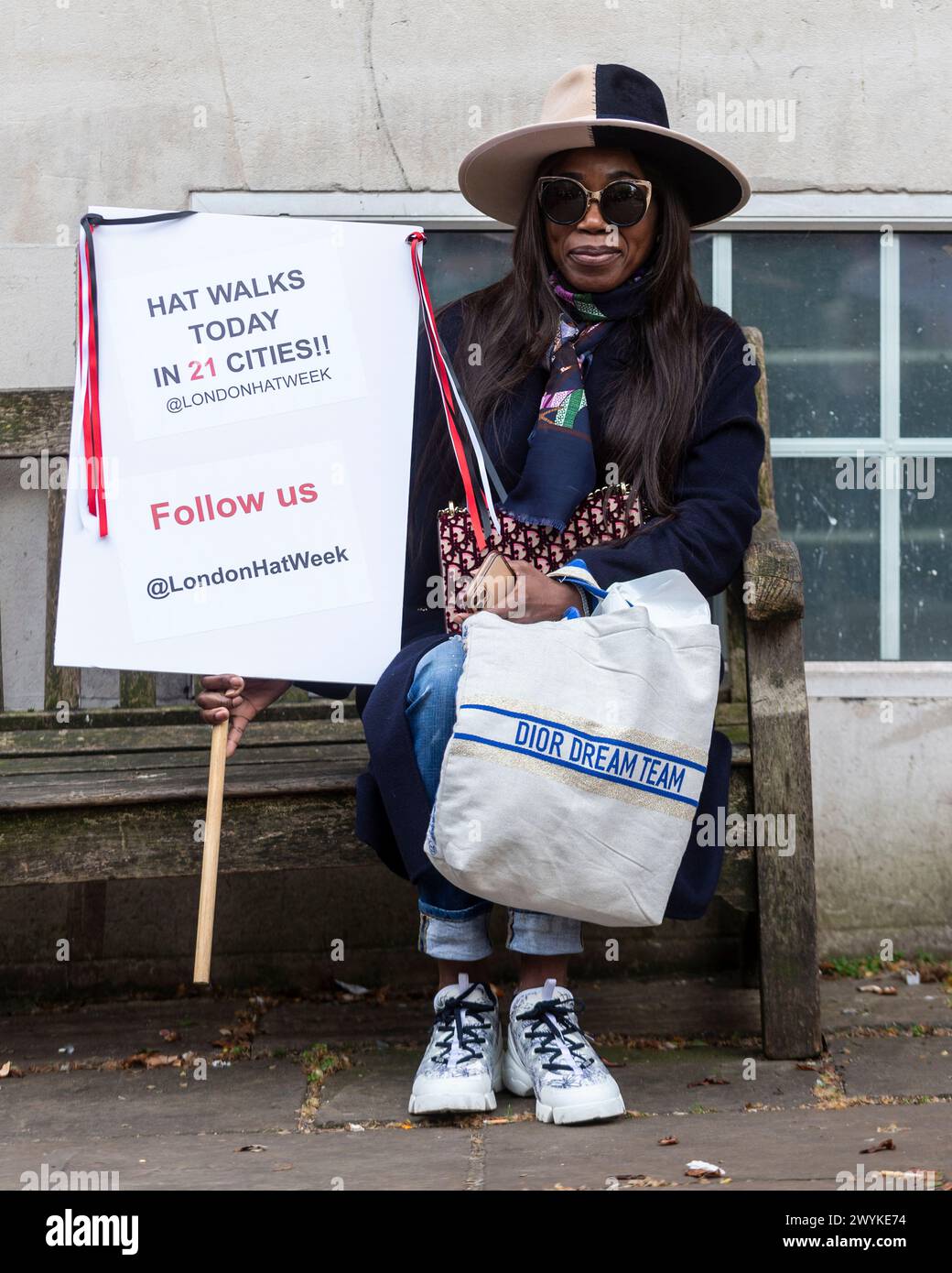 London, UK. 7 April 2024. A hat wearing enthusiast takes part in London ...
