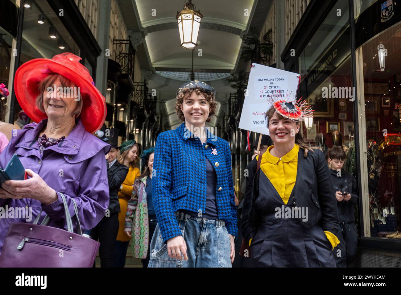 London, UK. 7 April 2024. Hat wearing enthusiasts take part in London ...