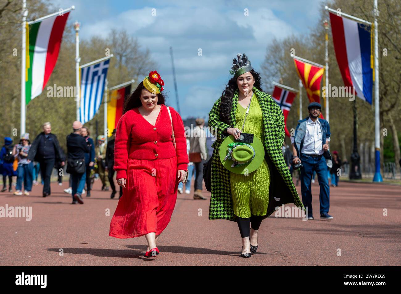 London, UK. 7 April 2024. Hat wearing enthusiasts take part in London ...