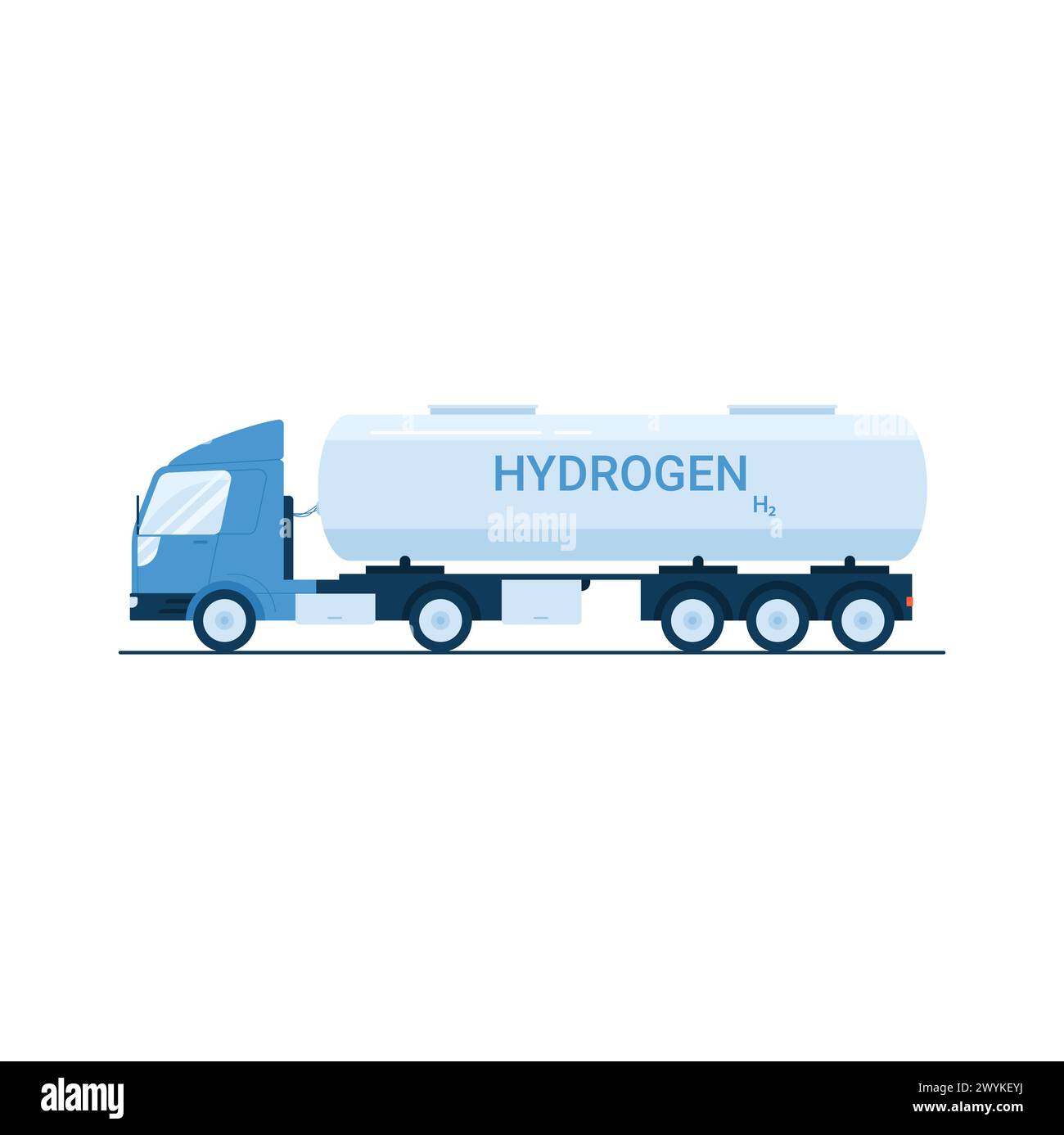 Hydrogen transportation truck. Hydrogen production process, eco natural ...