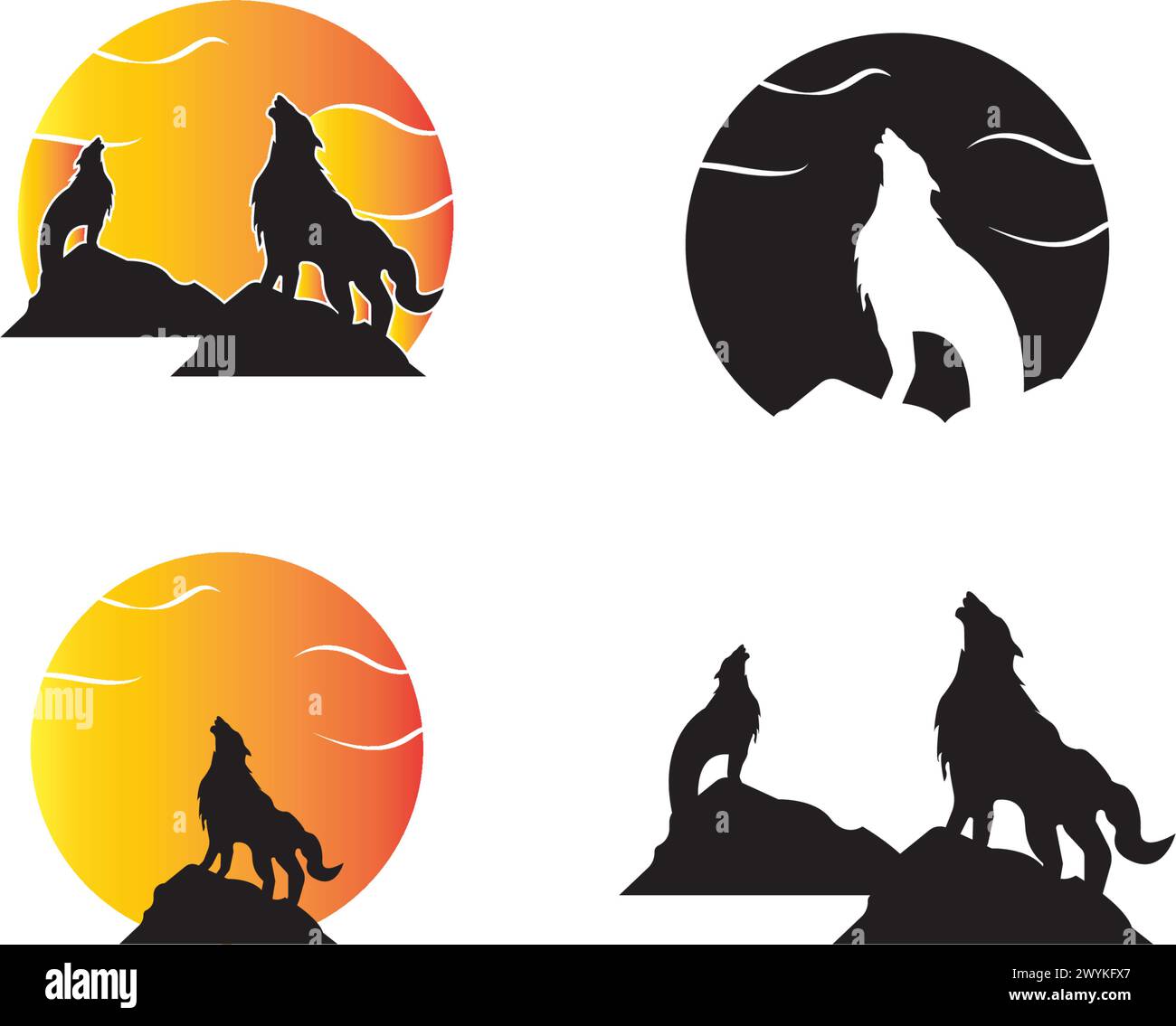 Wolf Logo vector icon illustration design Stock Vector Image & Art - Alamy