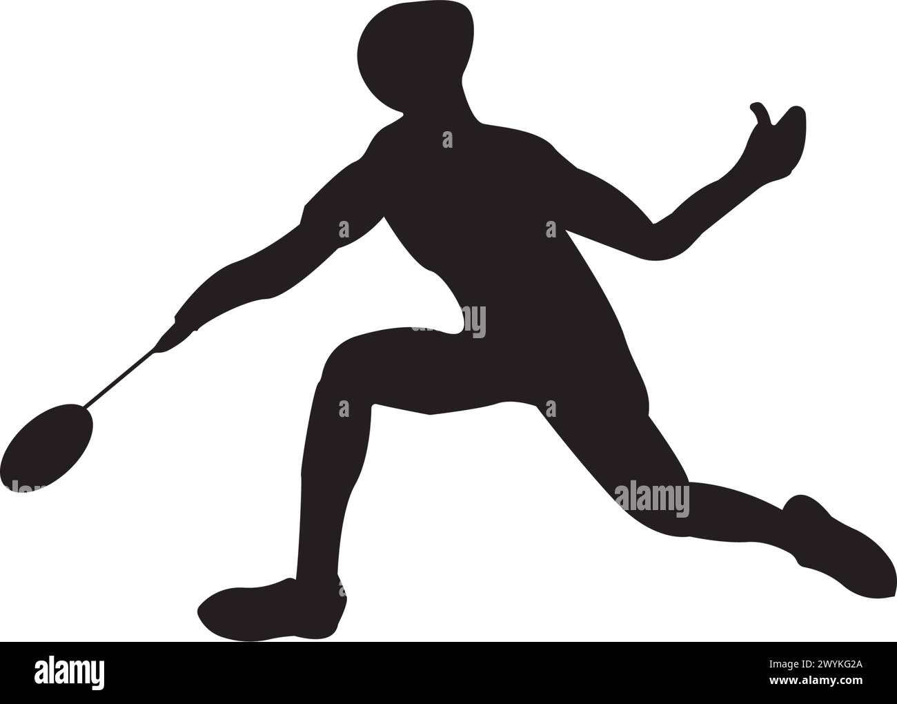 Badminton Players Silhouettes Set.vector Collection of sportsmen ...