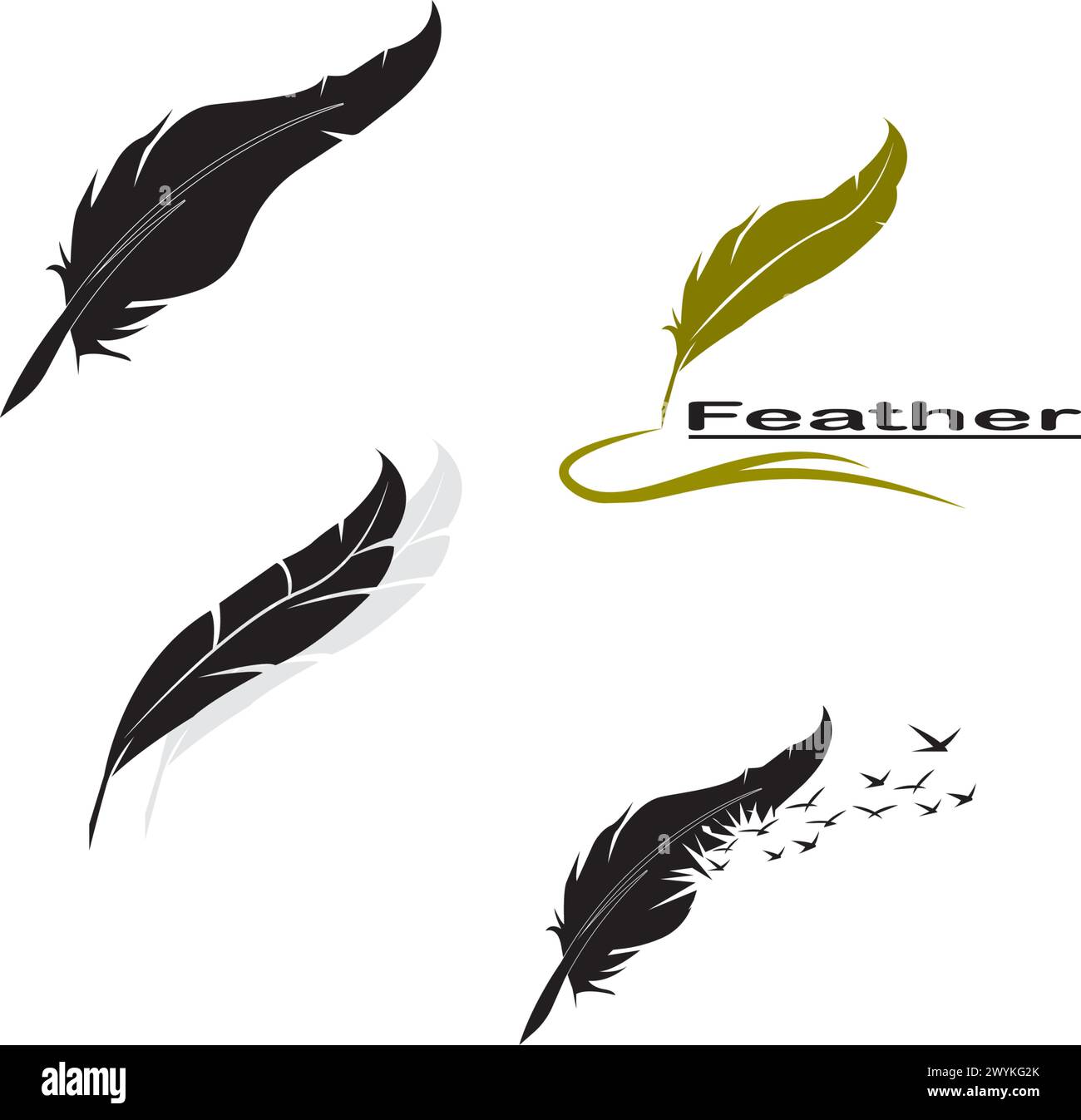 feather icon vector logo illustration design template Stock Vector ...