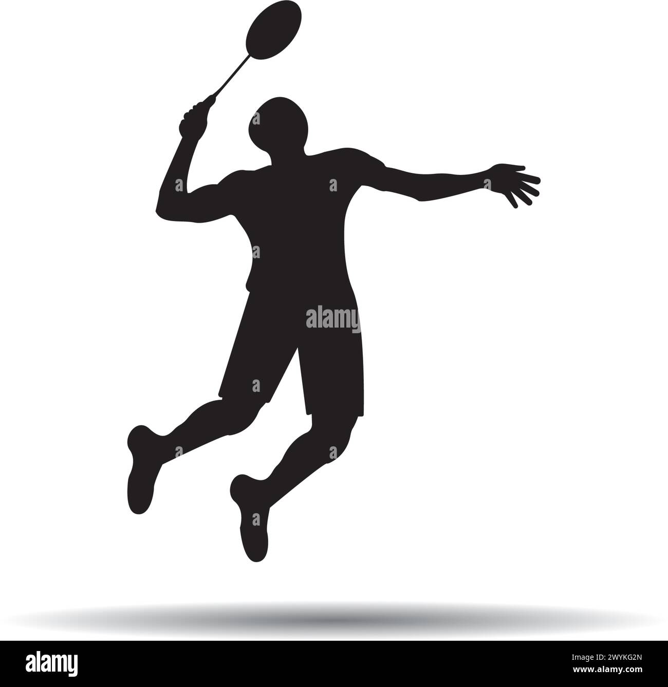 Badminton Players Silhouettes Set.vector Collection of sportsmen ...