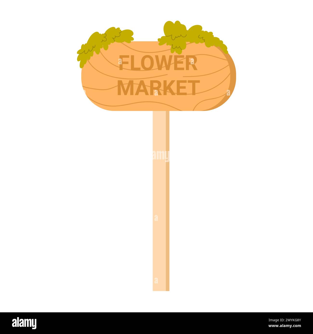 Flower market wooden sign. Flowers compositions, flowers bouquets ...