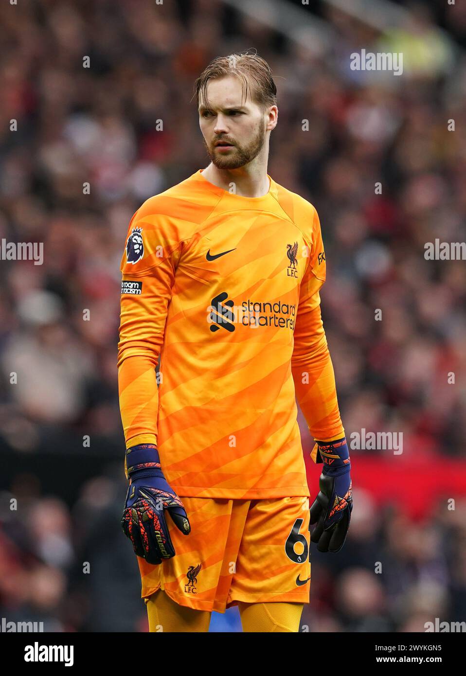 Liverpool goalkeeper Caoimhin Kelleher during the Premier League match ...