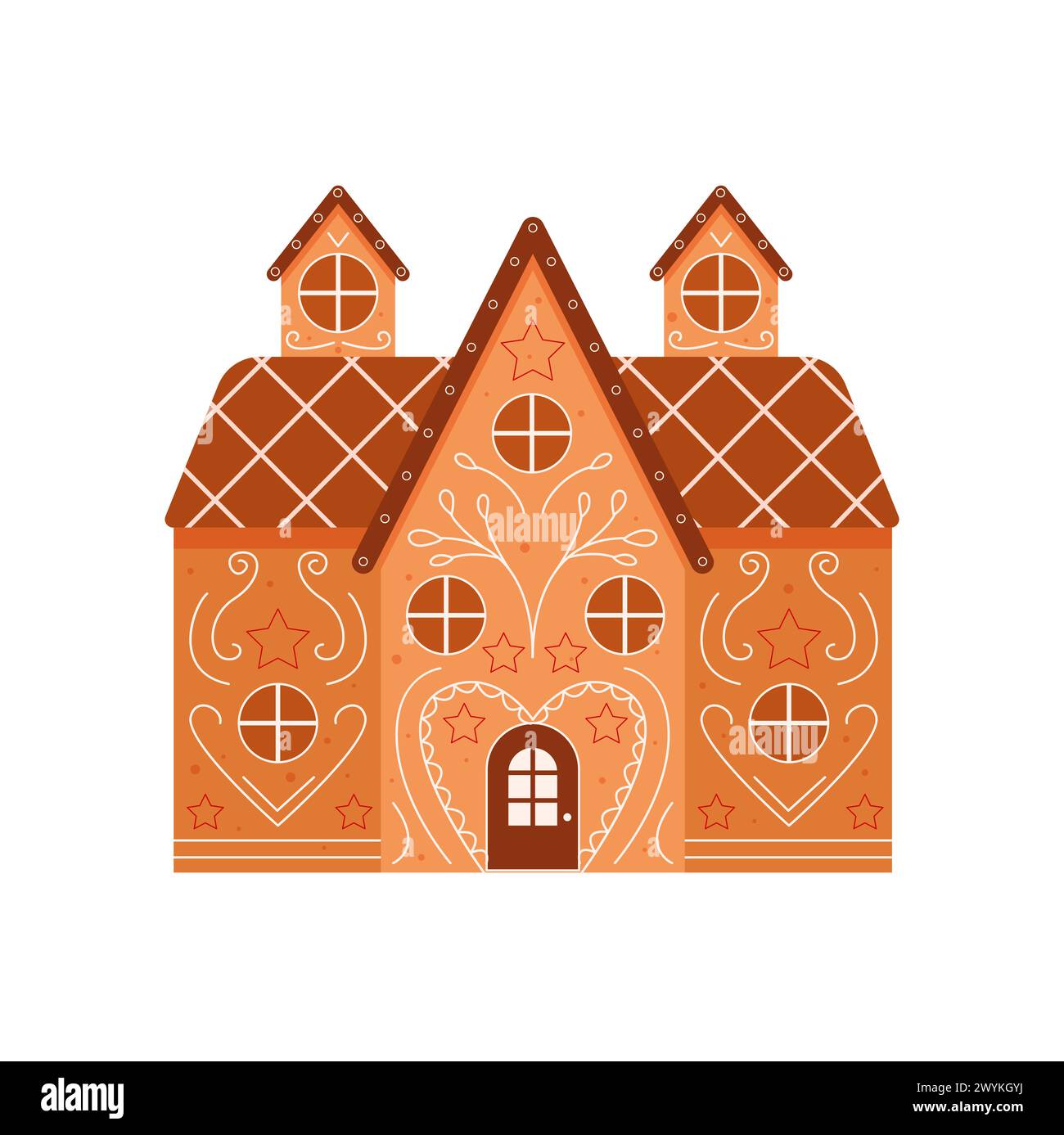 Traditional gingerbread cottage. Traditional Christmas cookie, holiday ...