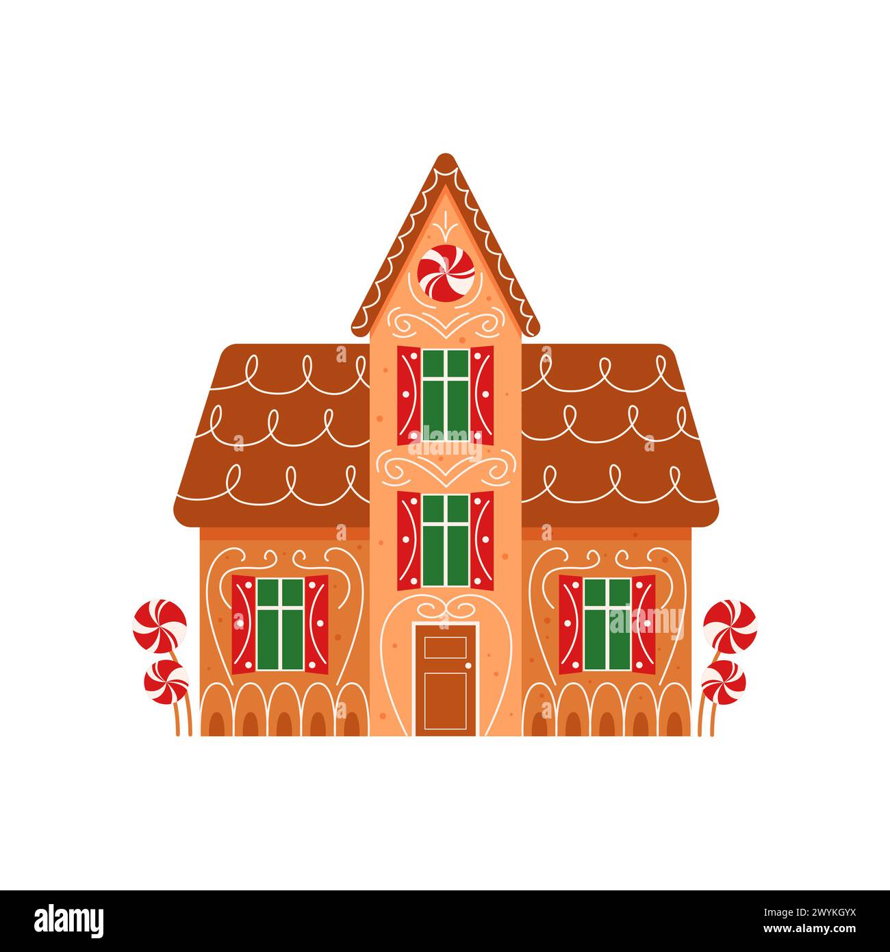 Winter gingerbread cottage. Traditional Christmas cookie, holiday ...