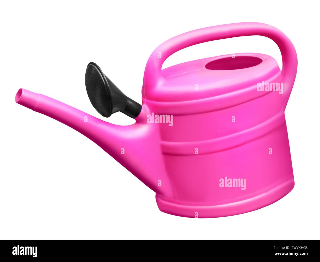 Pink watering can isolated on white background Stock Photo - Alamy