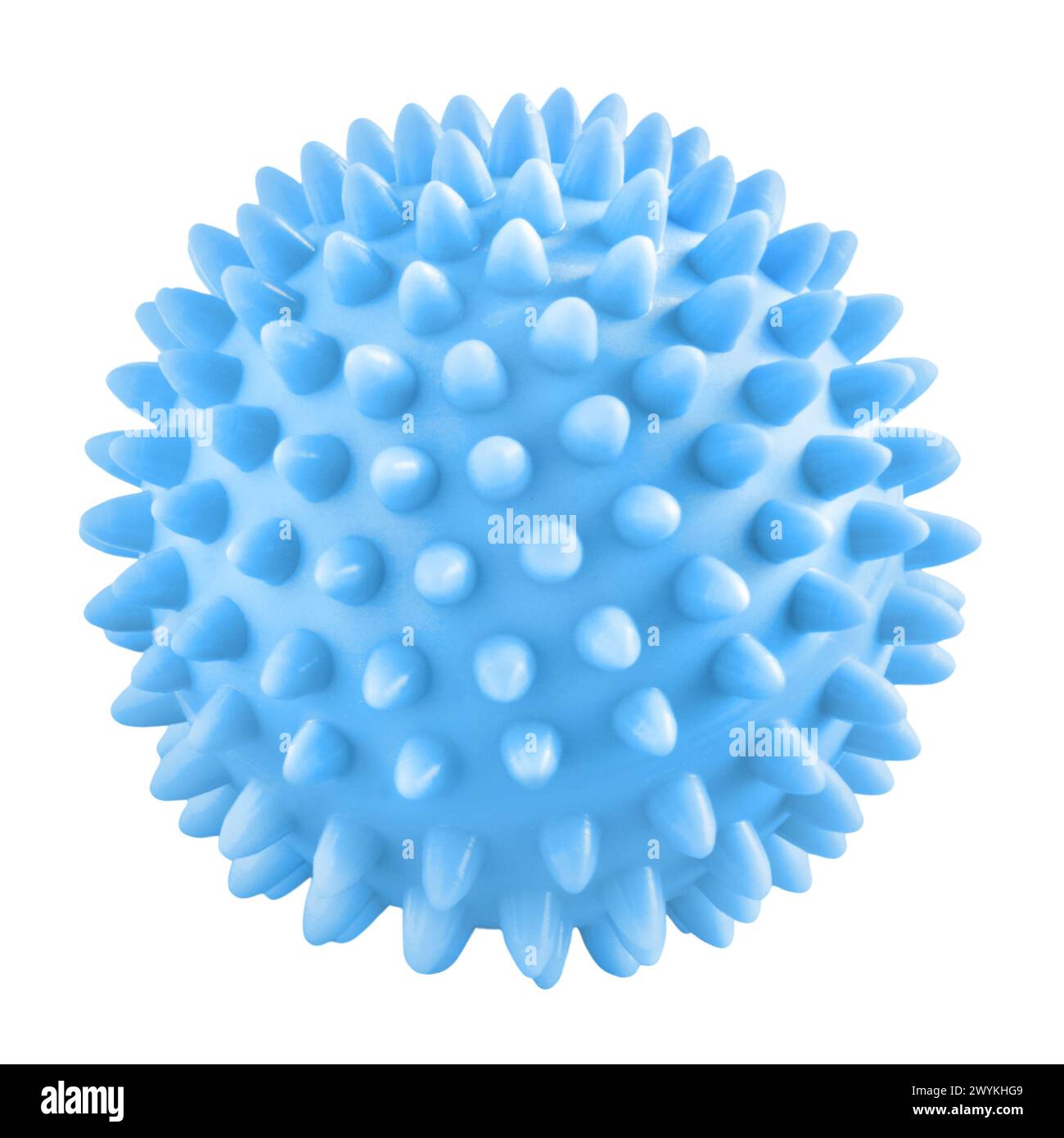 Blue massage spike ball isolated on white background Stock Photo - Alamy