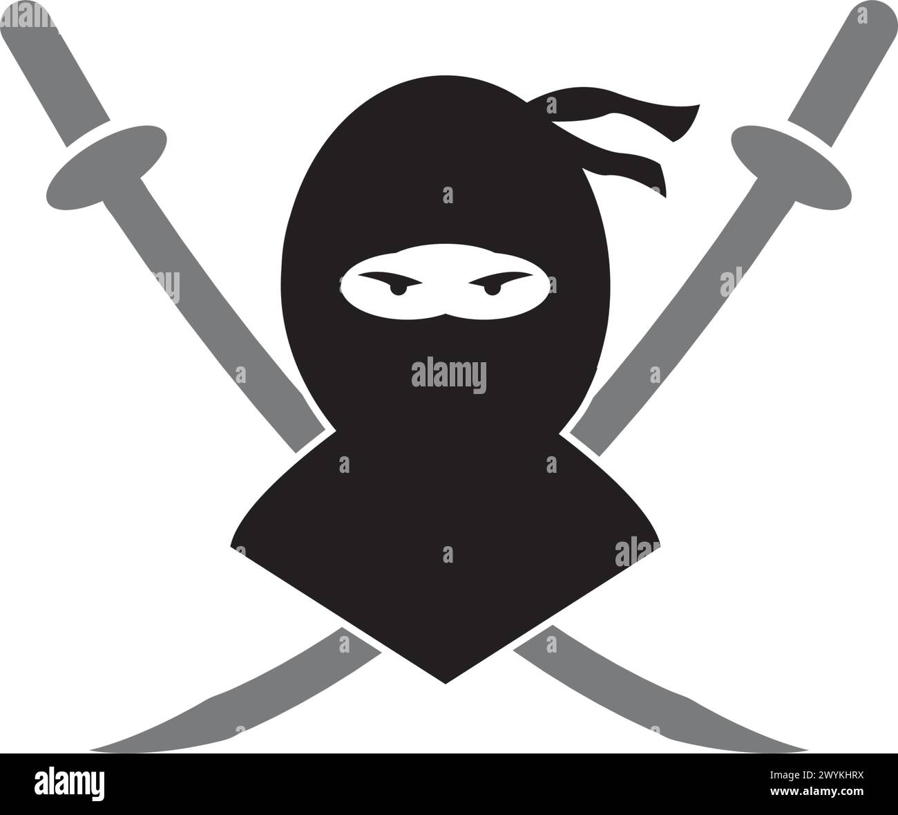 Ninja warrior icon. Simple black ninja head logo illustration design ...
