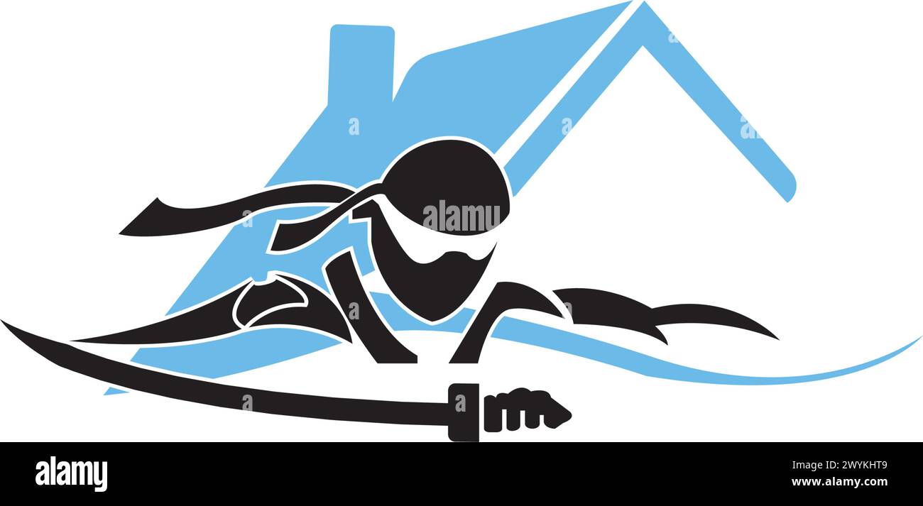 Ninja warrior icon. Simple black ninja head logo illustration design ...
