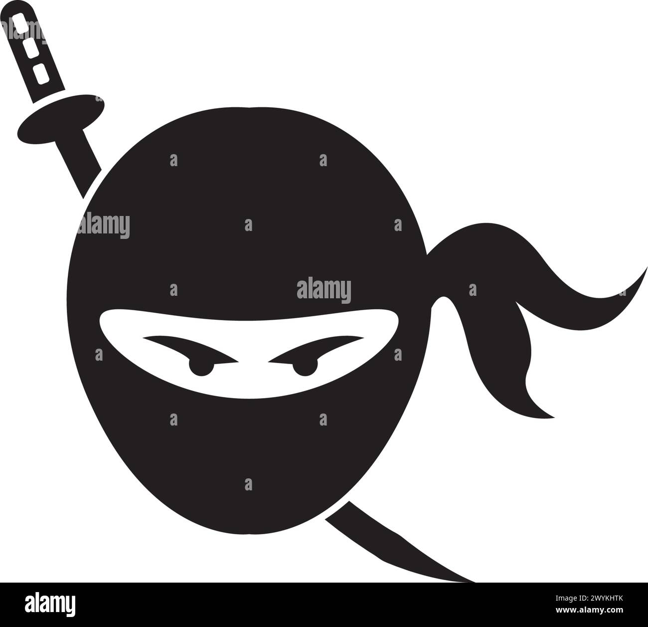 Ninja warrior icon. Simple black ninja head logo illustration design ...