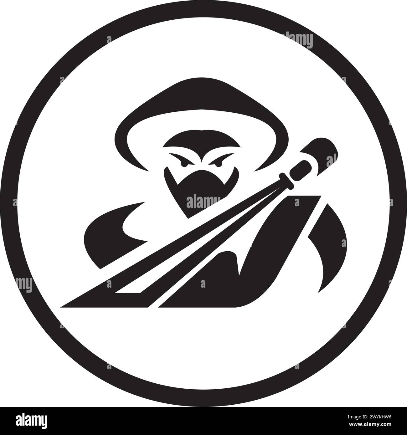 Ninja warrior icon. Simple black ninja head logo illustration design ...