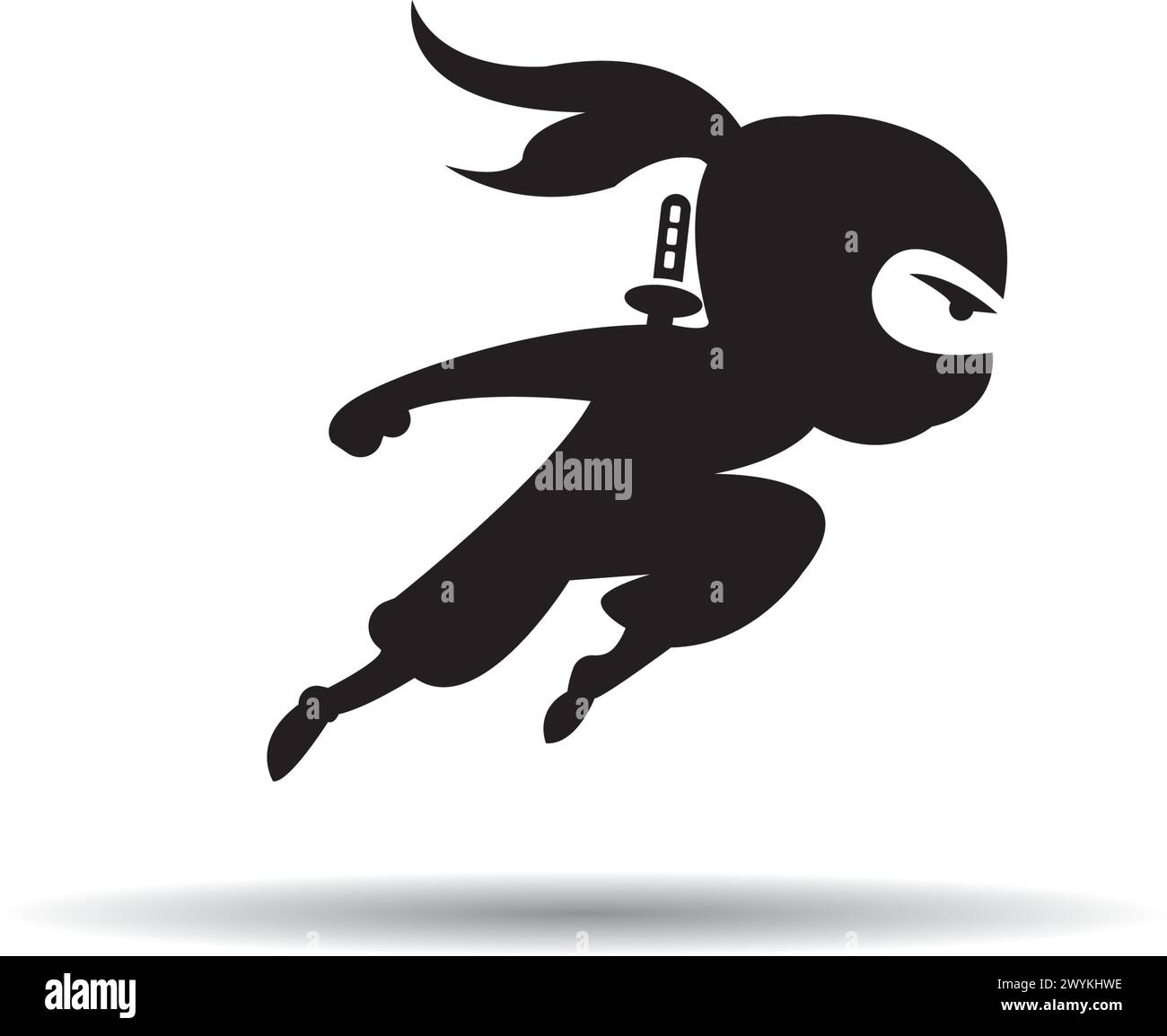 Ninja warrior icon. Simple black ninja head logo illustration design ...