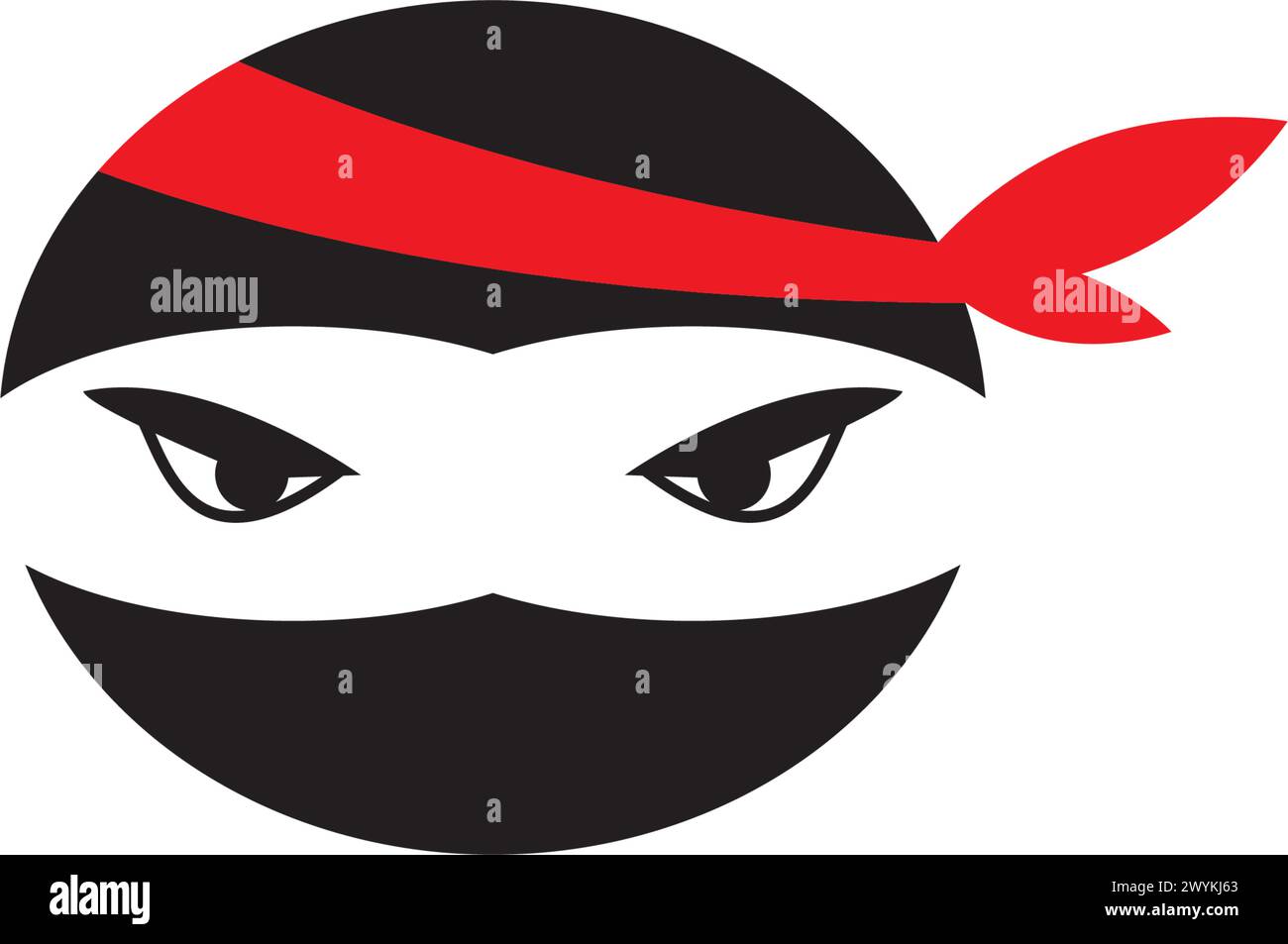 Ninja warrior icon. Simple black ninja head logo illustration design ...