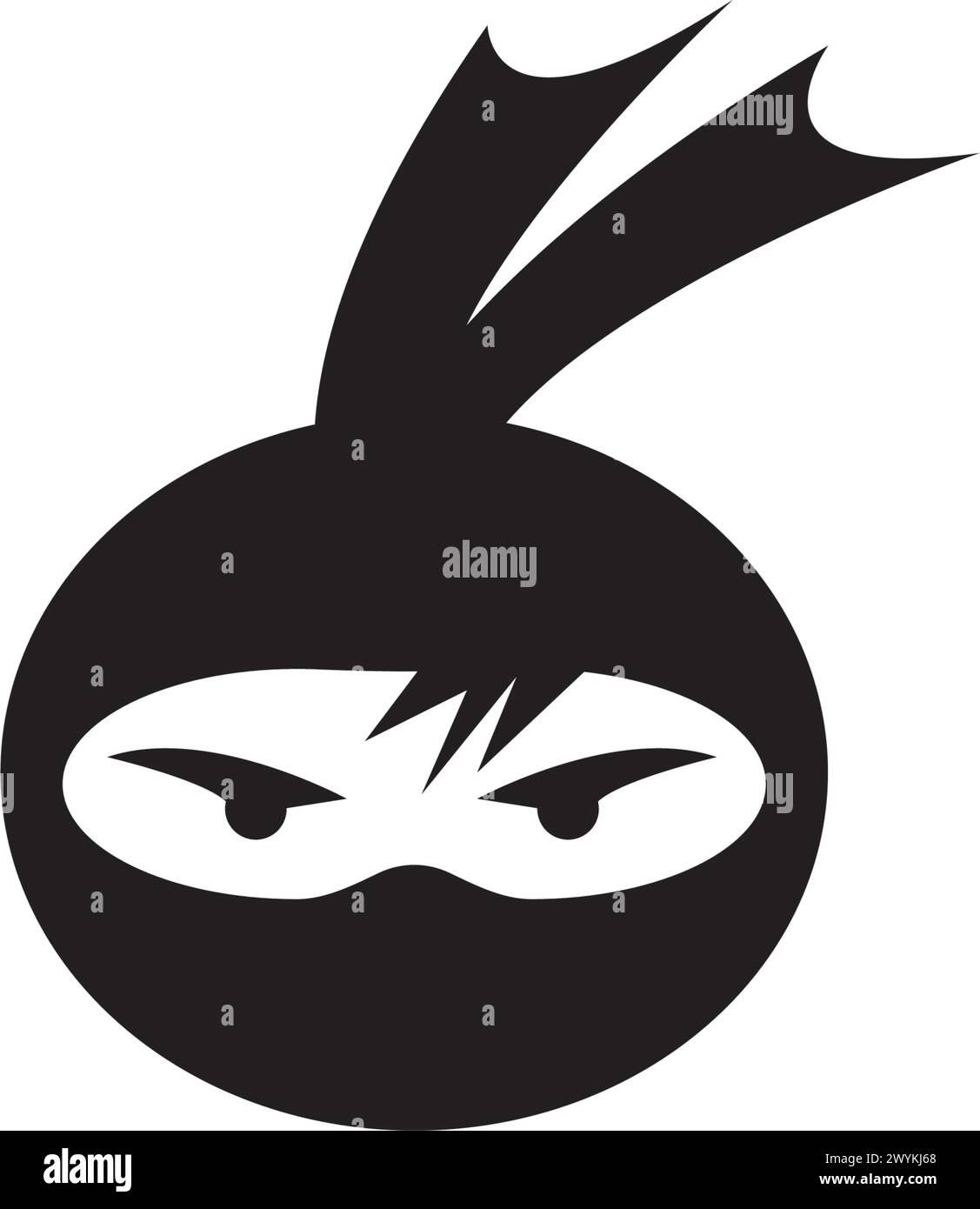 Ninja warrior icon. Simple black ninja head logo illustration design ...