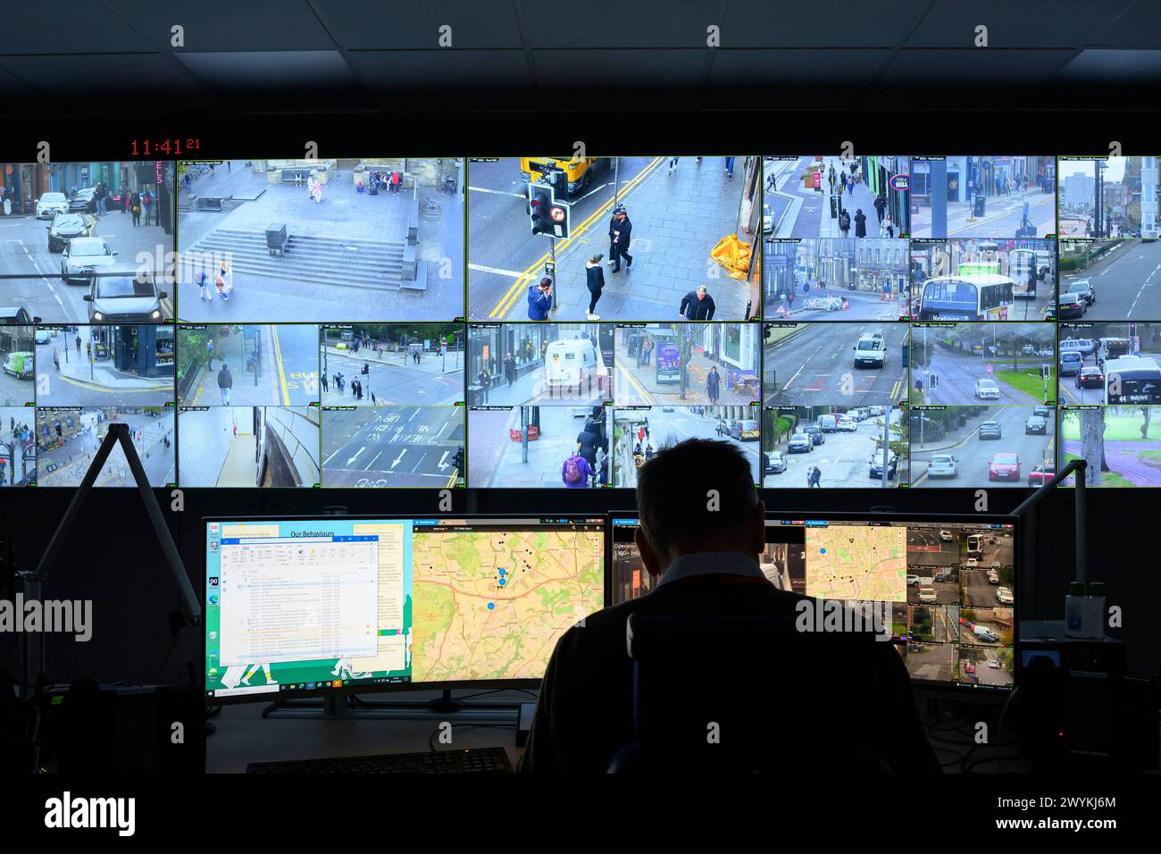 Cctv monitors control room hi-res stock photography and images - Alamy