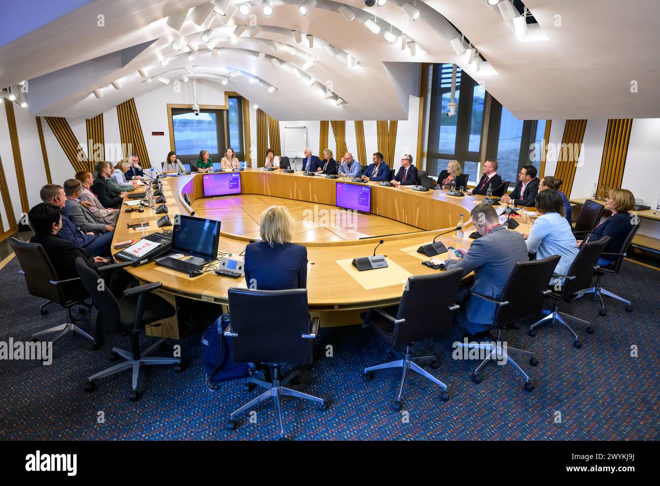 Scottish Parliament Committee room Stock Photo - Alamy
