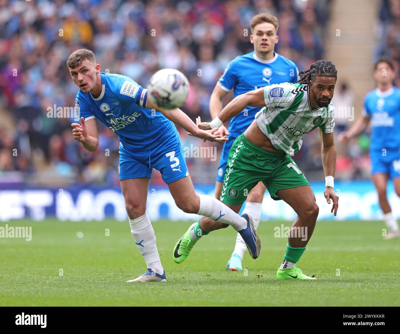London, UK. 07th Apr, 2024. Harrison Burrows (PU) Garath McCleary (WW ...