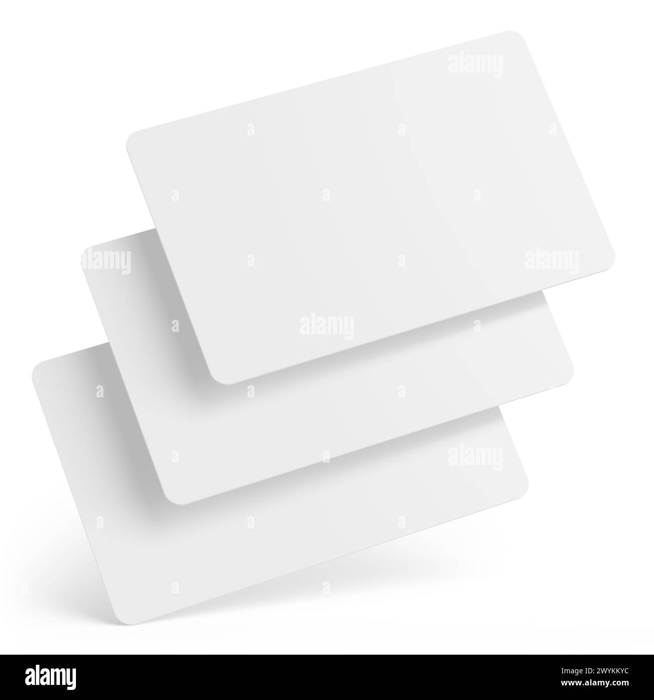 Three Plastic Cards Mockup 3D Rendering Isolated Background Stock Photo ...