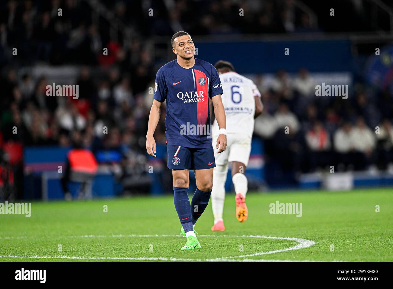 Paris, France. 06th Apr, 2024. Kylian Mbappe during the Ligue 1 football match Paris Saint ...