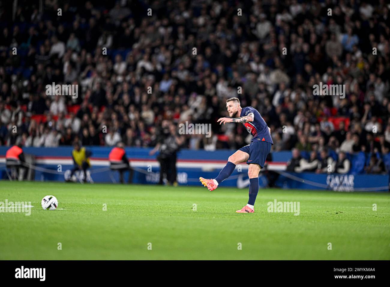 Paris, France. 06th Apr, 2024. Milan Skriniar during the Ligue 1 football match Paris Saint ...