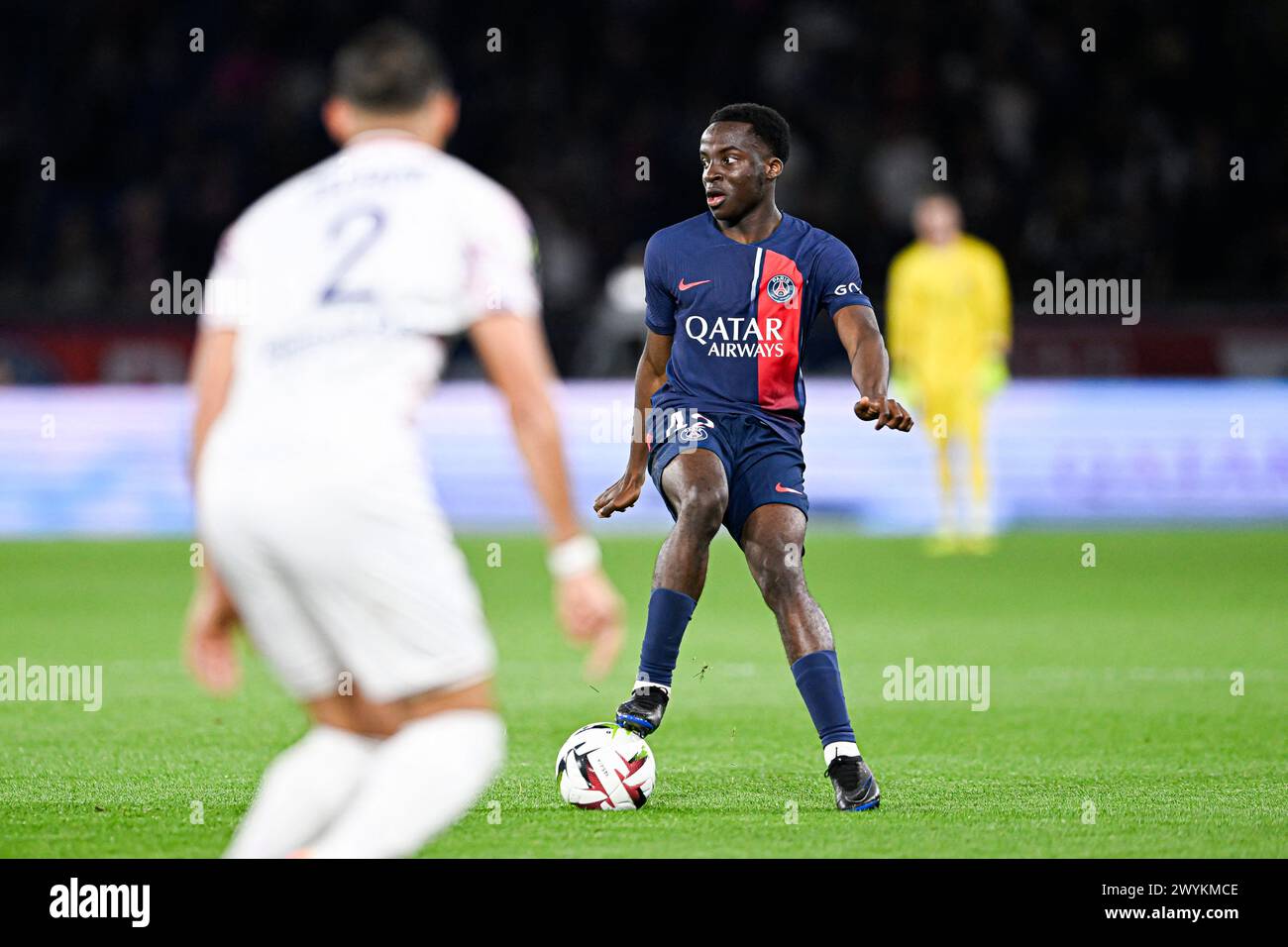 Paris, France. 06th Apr, 2024. Yoram Zague during the Ligue 1 football match Paris Saint-Germain ...
