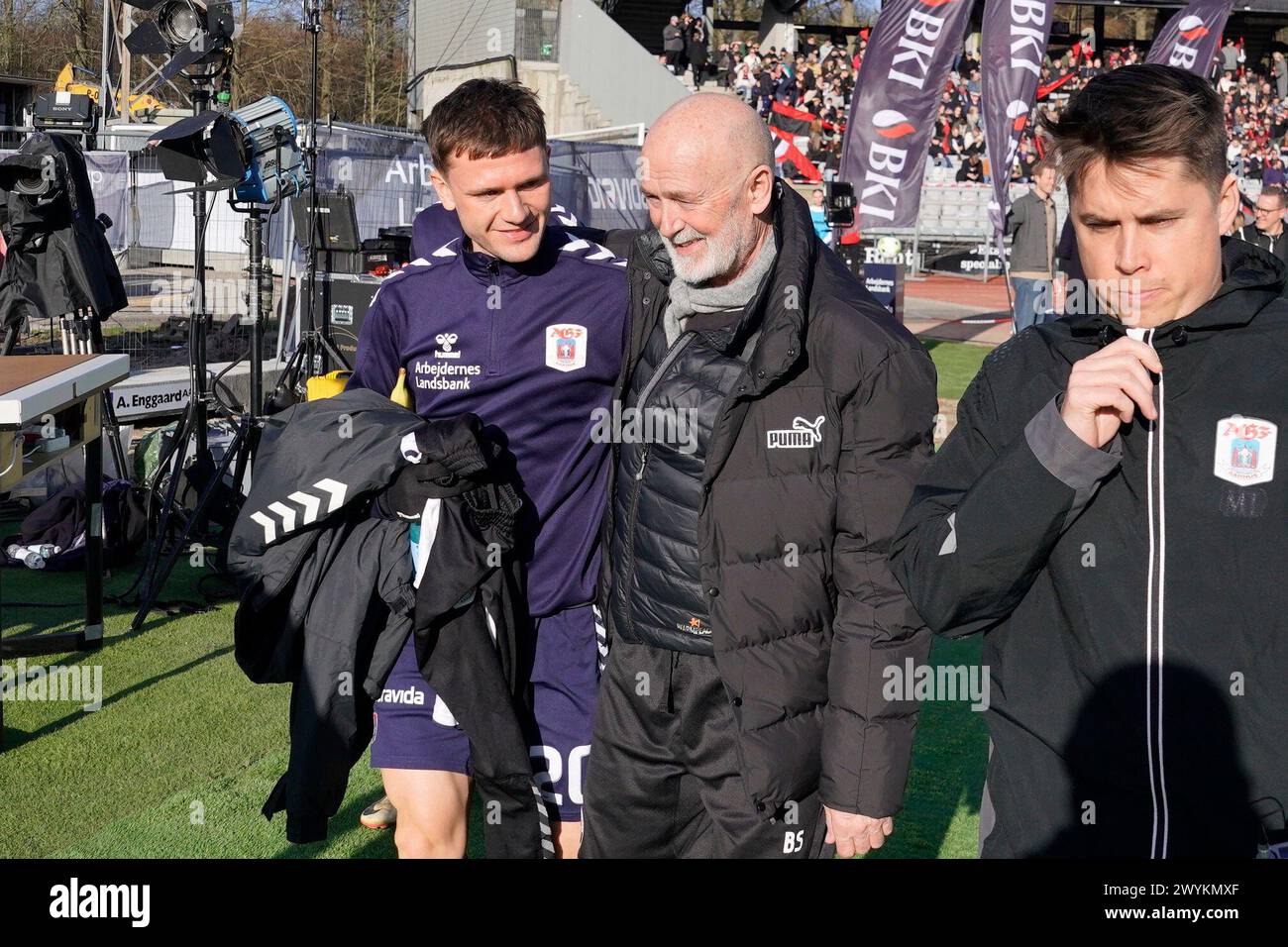 Superliga match between AGF and FC Midtjylland at Ceres Park in Aarhus on Sunday, April 7, 2024 ...