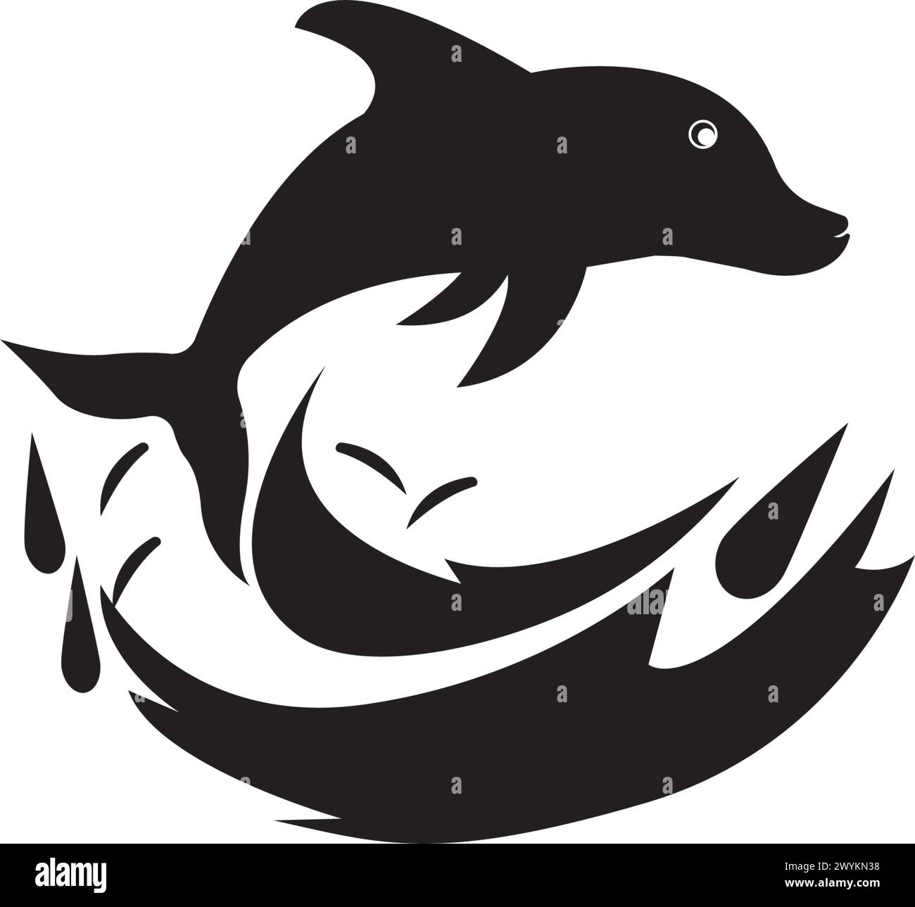 simple dolphin logo vector icon illustration design Stock Vector Image ...