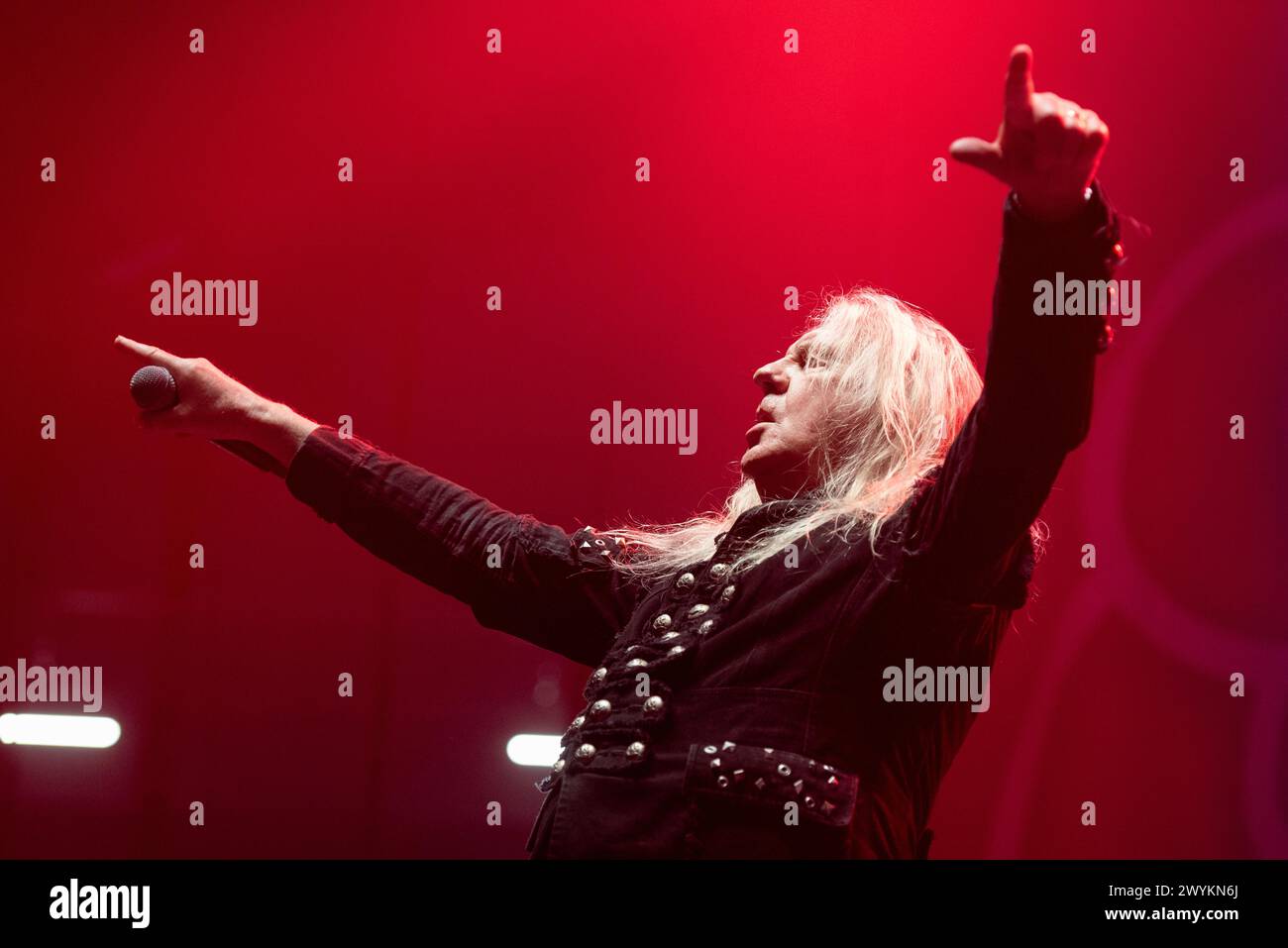 April 06, 2024: Saxon singer Biff Byford plays a concert in Milan ...