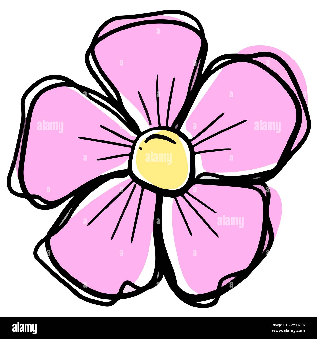 Logo Hand Drawn Outline Squiggle Design Of a Wildflower Flower Icon ...