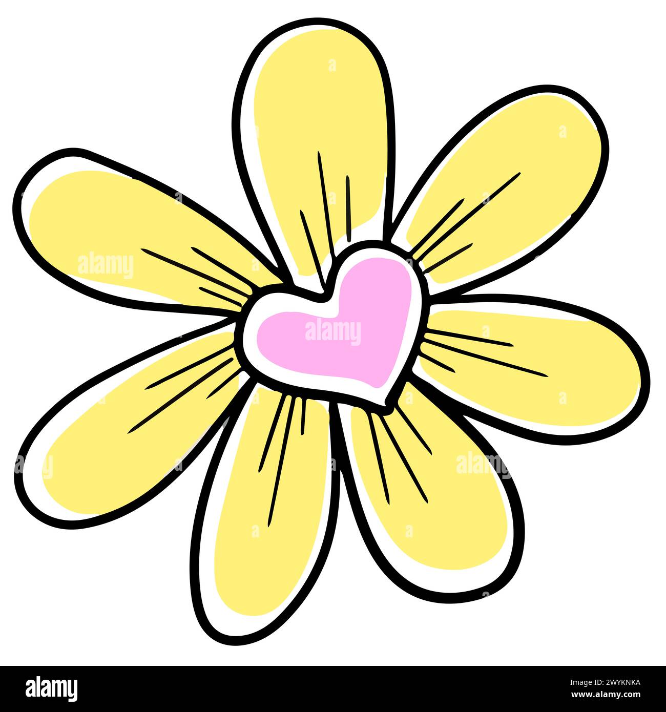 Logo Hand Drawn Outline Squiggle Design Of a Wildflower Flower Icon ...