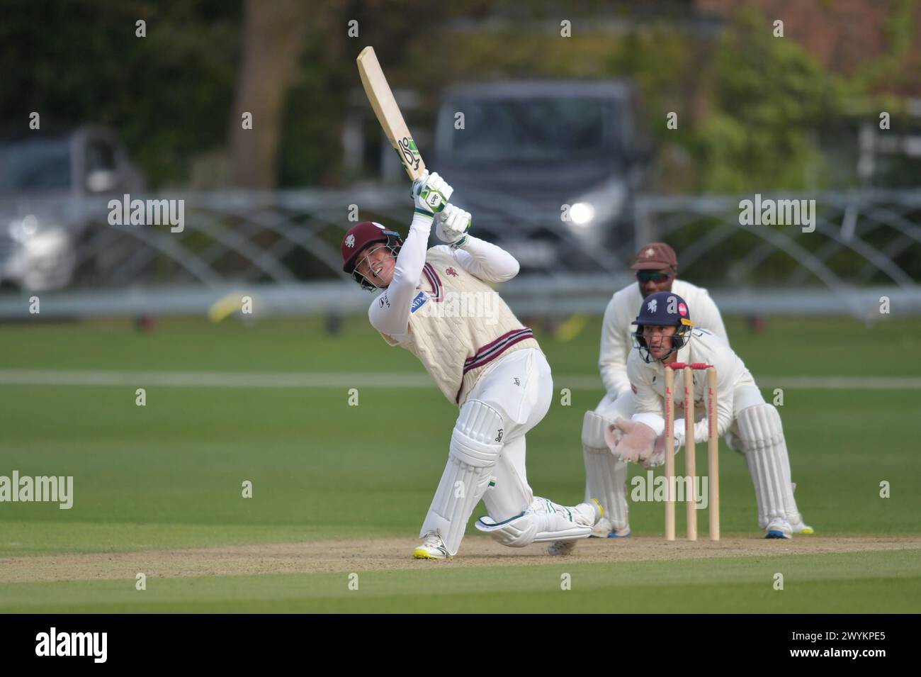 Canterbury, England. 7th Apr 2024. Tom Banton bats during day three of ...