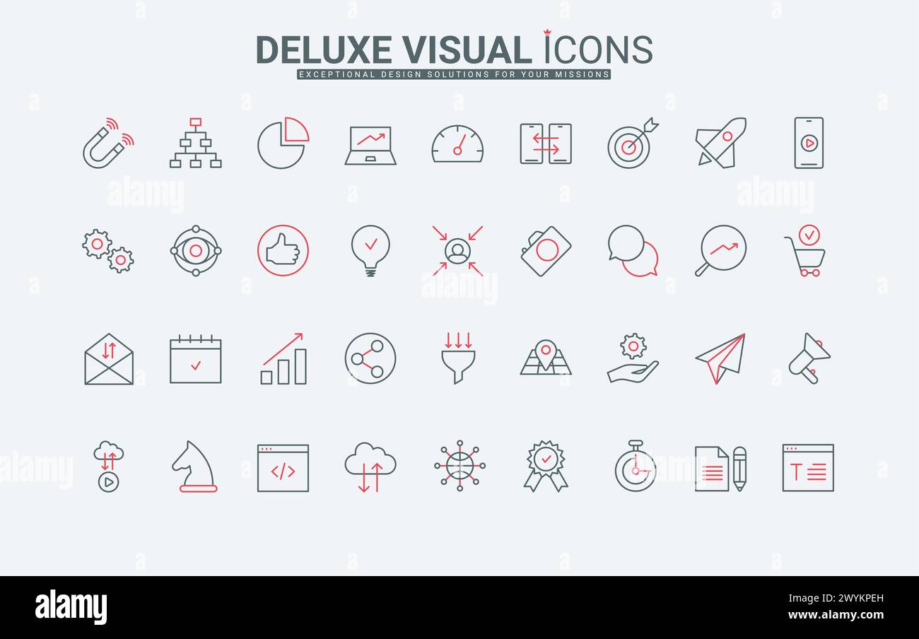 Digital marketing line icons set. Social media campaign and strategy of ...
