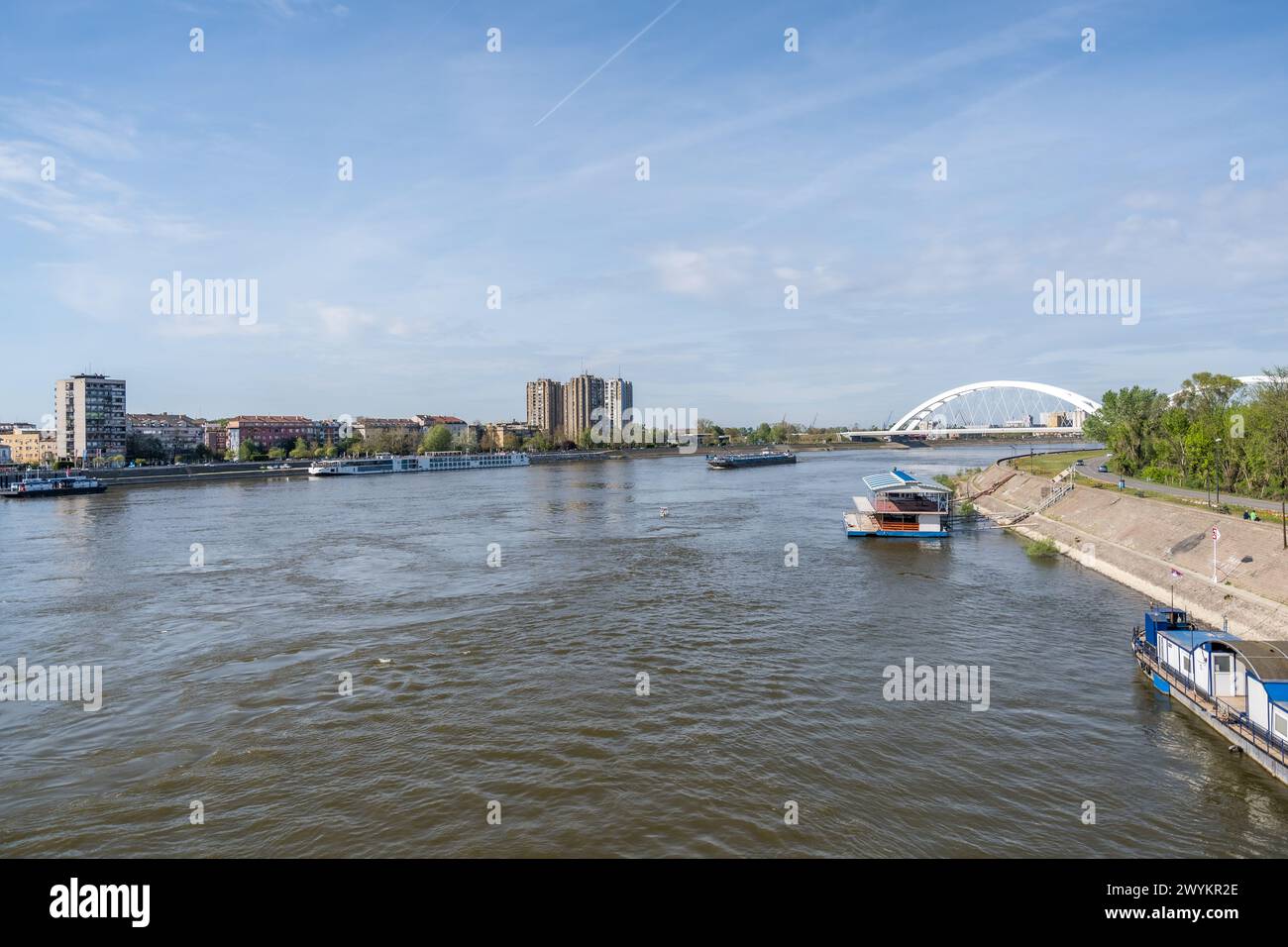 Cityscape of Novi Sad, Serbia. Serbian city with view of buildings and ...