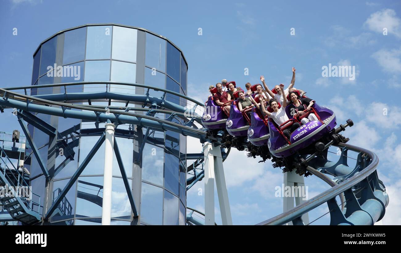 Rust, Germany-July 14, 2023: Young people have fun on the "Euro-Mir ...