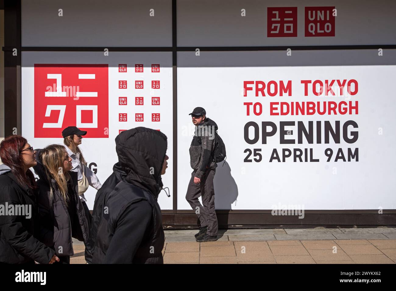 Pedestrians on Princes Street walking by the Uniqlo store that's due to ...