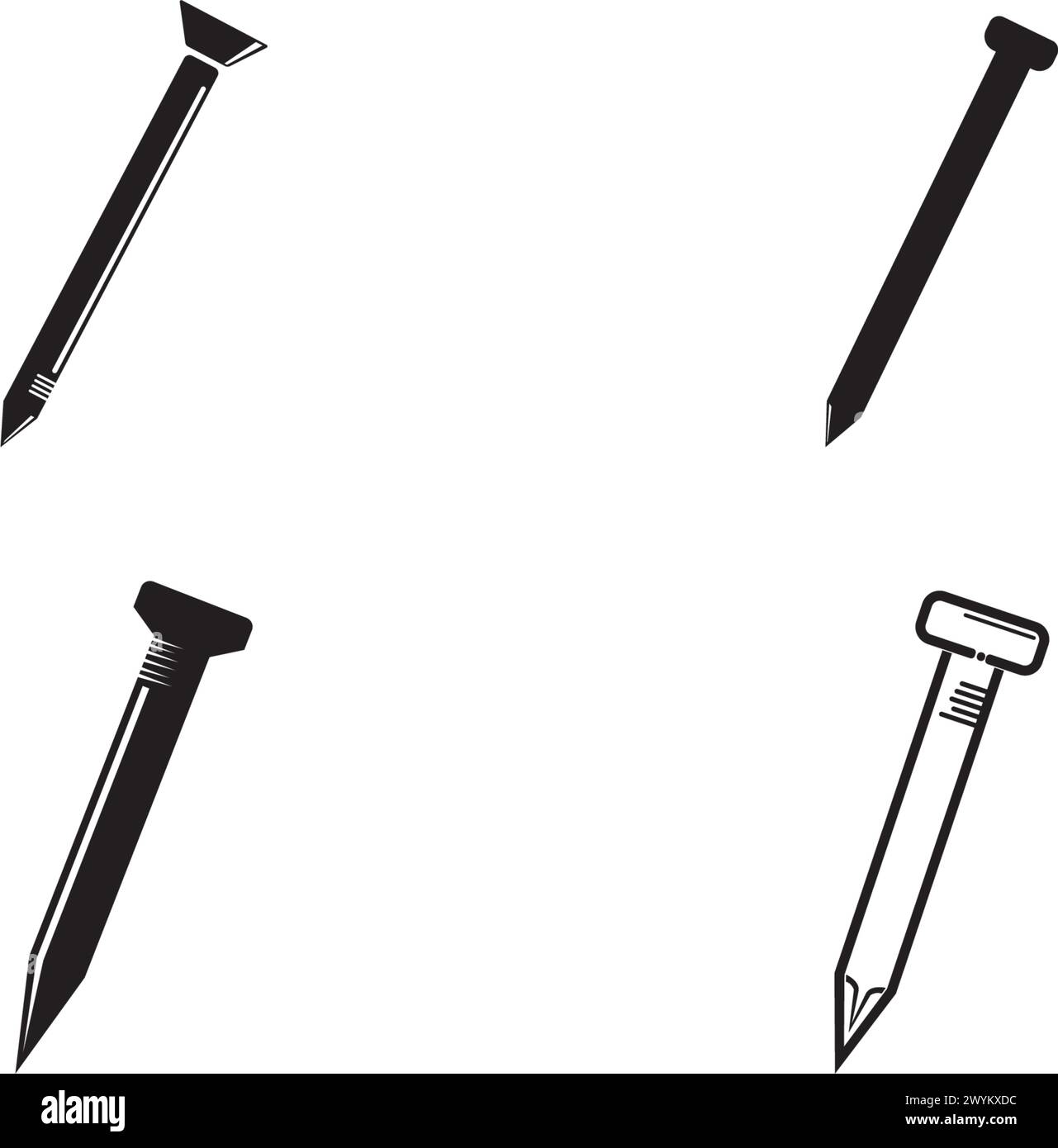 iron nails icon logo vector design template Stock Vector Image & Art ...