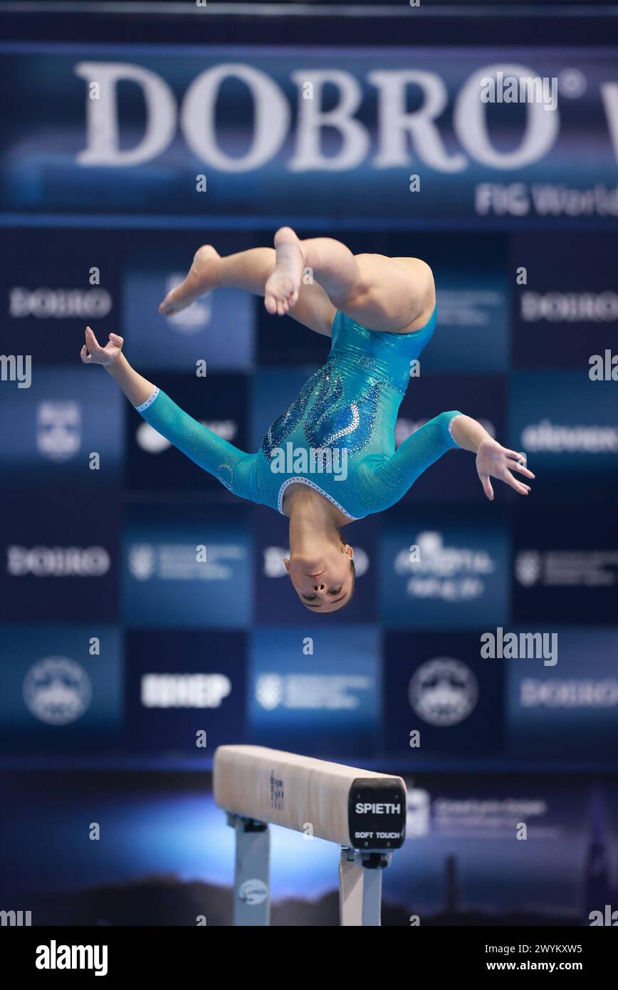 Osijek, Croatia. 07th Apr, 2024. Tina Zelcic of Croatia compete in ...